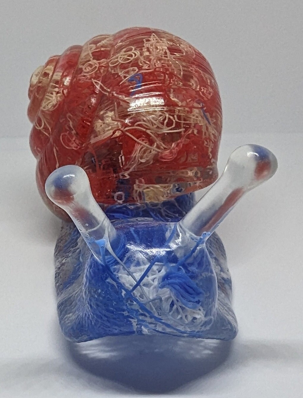 Resin Squiggle Snail Red & White Shell W/ Blue and White Slug - Etsy
