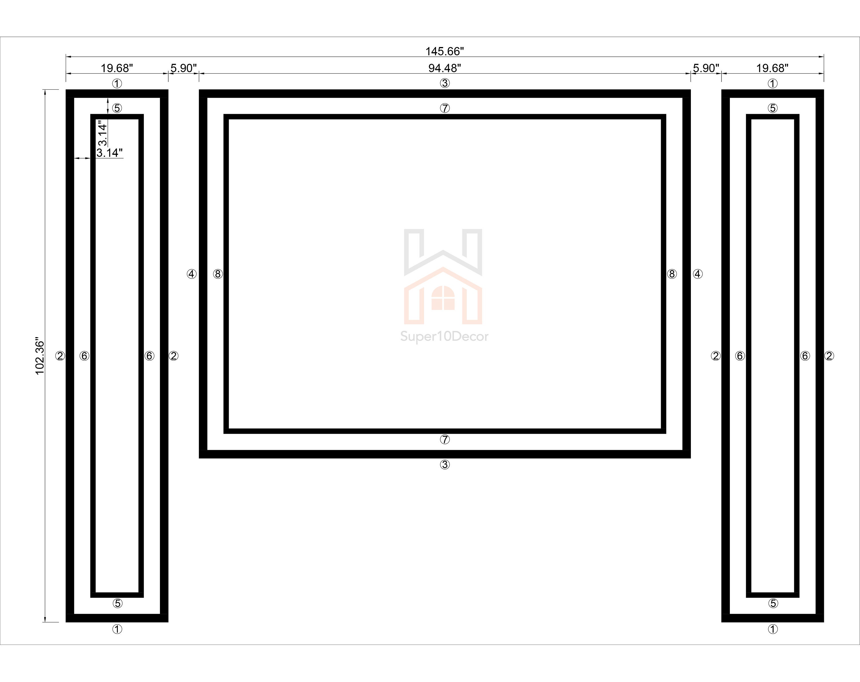 Tv for Molding Wall Art Molding Wall Molding Custom Panel - Etsy
