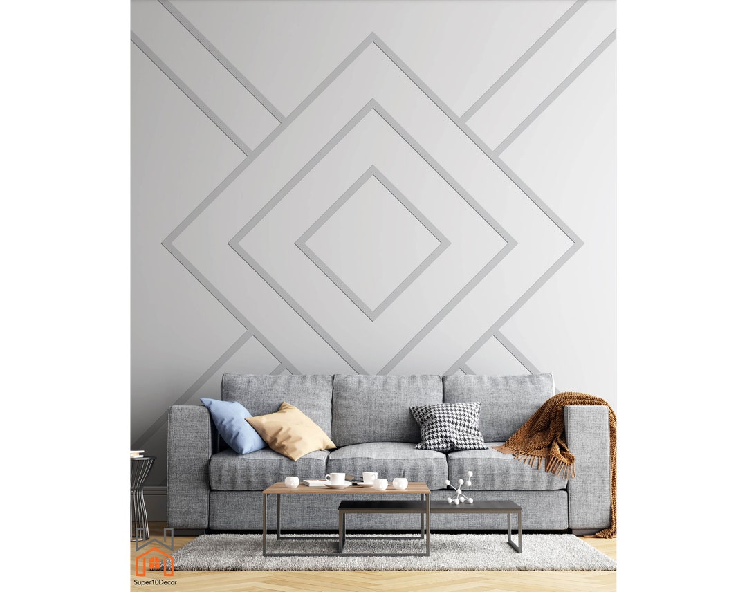 Pre-cut Wall Paneling Kit, 3D Wall Molding, Hallway Wall Decor, Molding ...