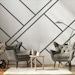Modern Diagonal Wood Wall Molding Kit | Geometric Wall Trim Design ...