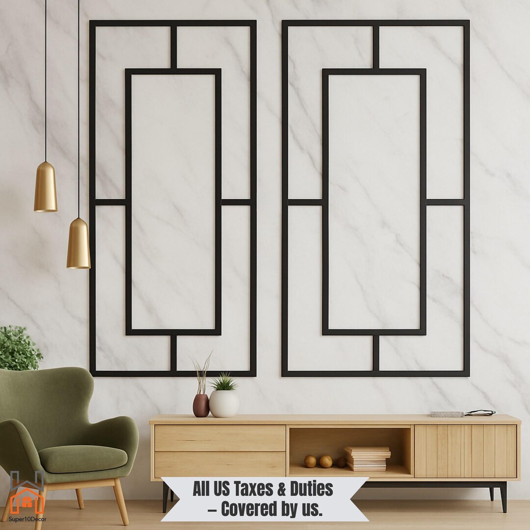 Custom Rectangle Wall Molding Panel With Linear Grid Design, Easy ...
