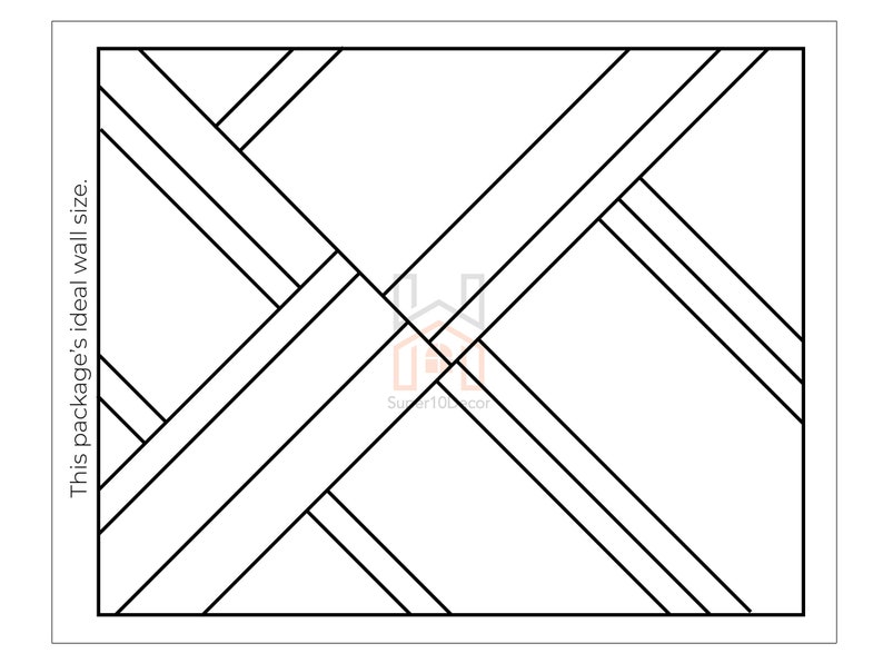 Diagonal Criss-cross Wall Molding Panels | Custom Polystyrene Trim Set ...
