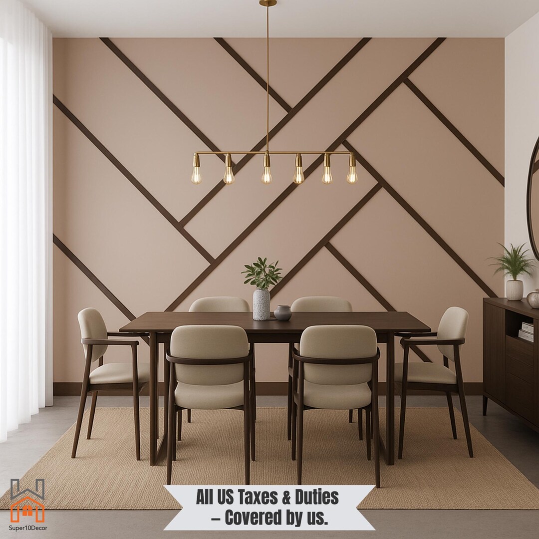 Minimalist Wall Frame Molding Panel Featuring Diagonal Design, Custom ...