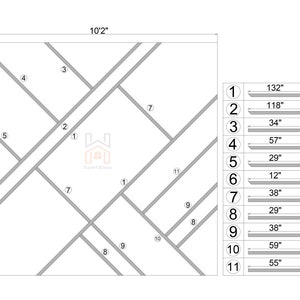Modern Diagonal Wood Wall Molding Kit | Geometric Wall Trim Design ...