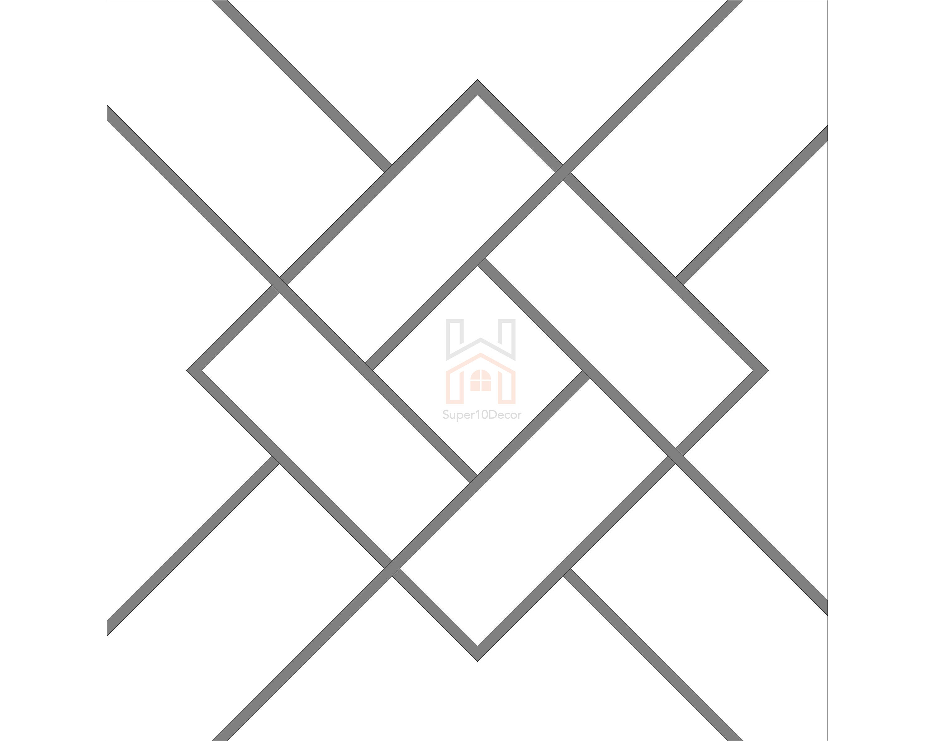 Diagonal Diamond Wall Molding Panel in Custom Layout, Decorative ...