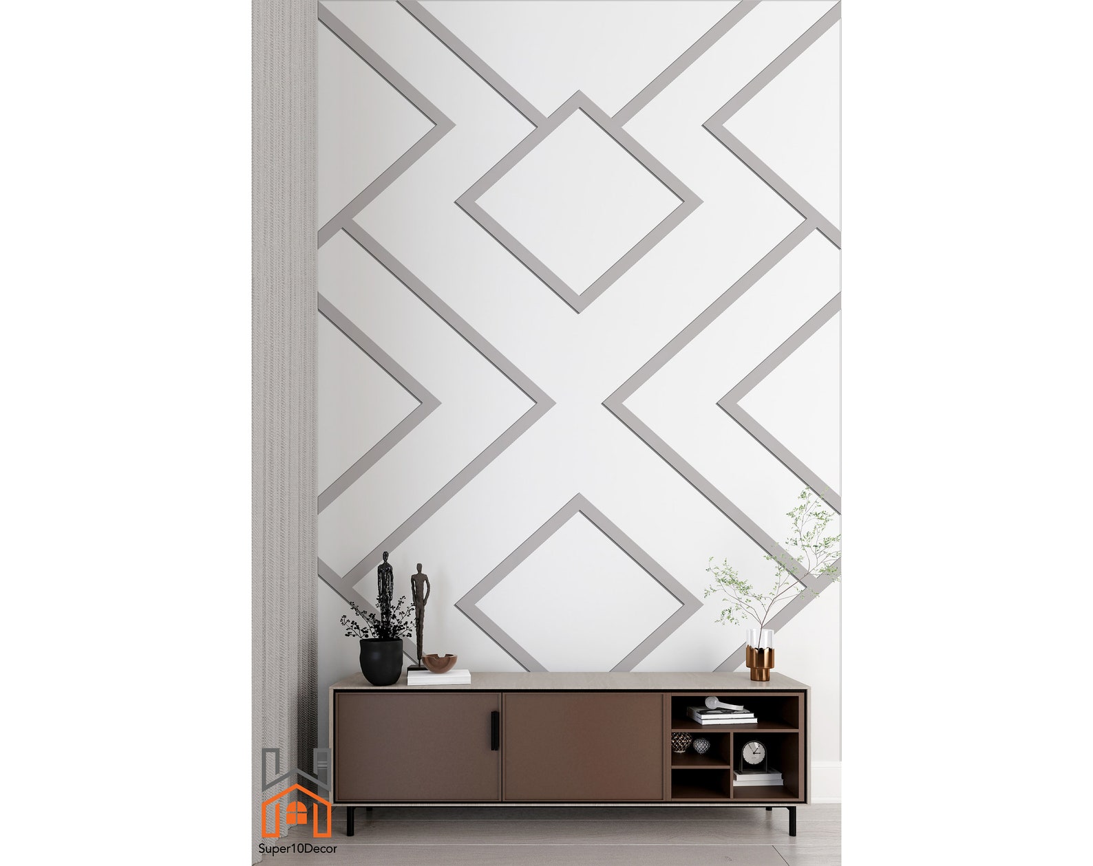 Diamond Pattern Wall Frame Molding – Handmade Polystyrene Panels for ...