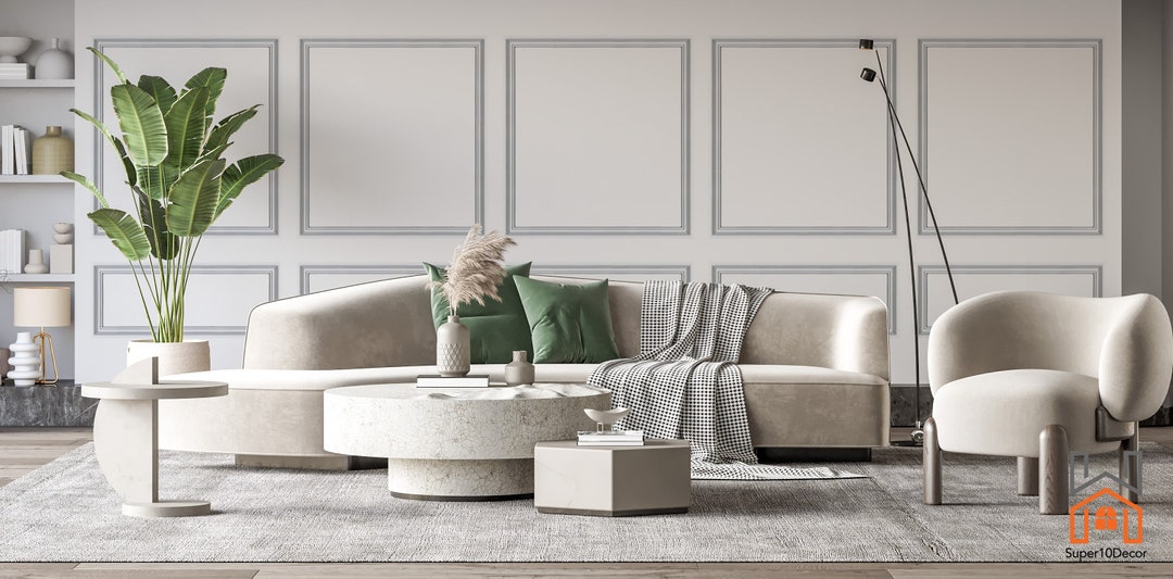 Wall Moulding Kit Rectangles, Wall Molding Custom, Wall Paneling, Wall ...