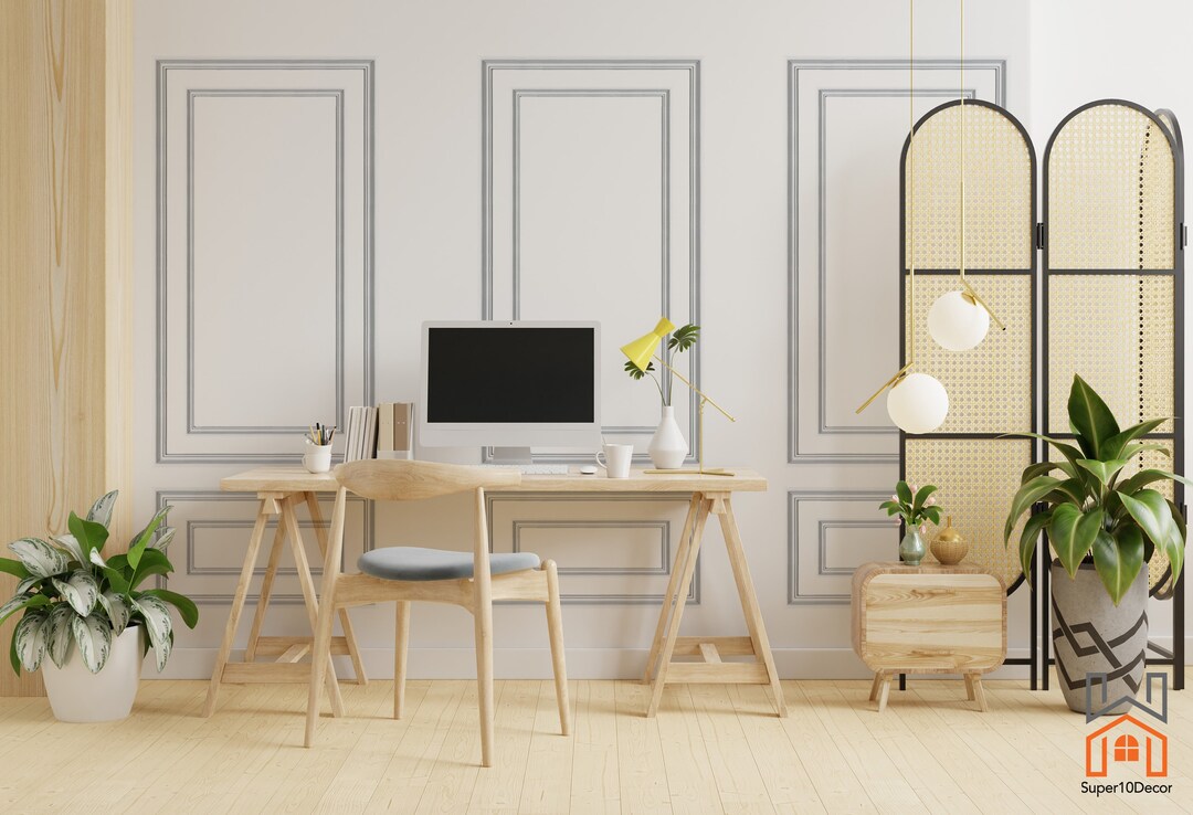 Panelling Kit, Moulding Package Ready to Assemble, Pre-cut Wall Molding ...