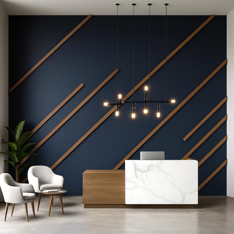 Modern Diagonal Wall Molding Kit | Custom Polystyrene Trim Panels ...