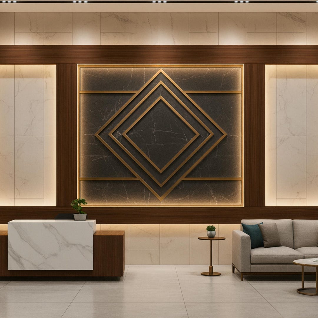Bold Wall Frame Molding Kit With Overlapping Diamond Layout | Easy ...