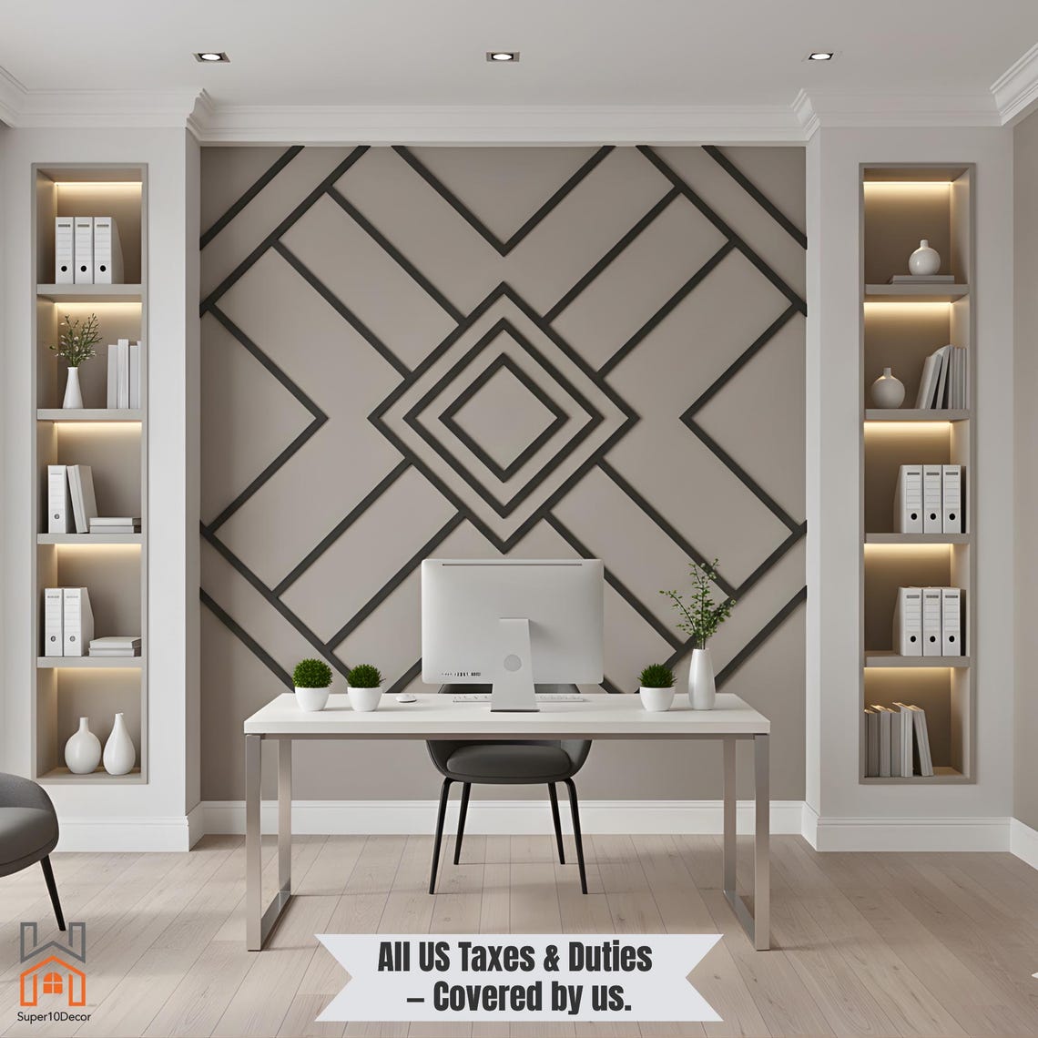 Geometric Wall Molding Panel Custom Design, Modern Polystyrene ...