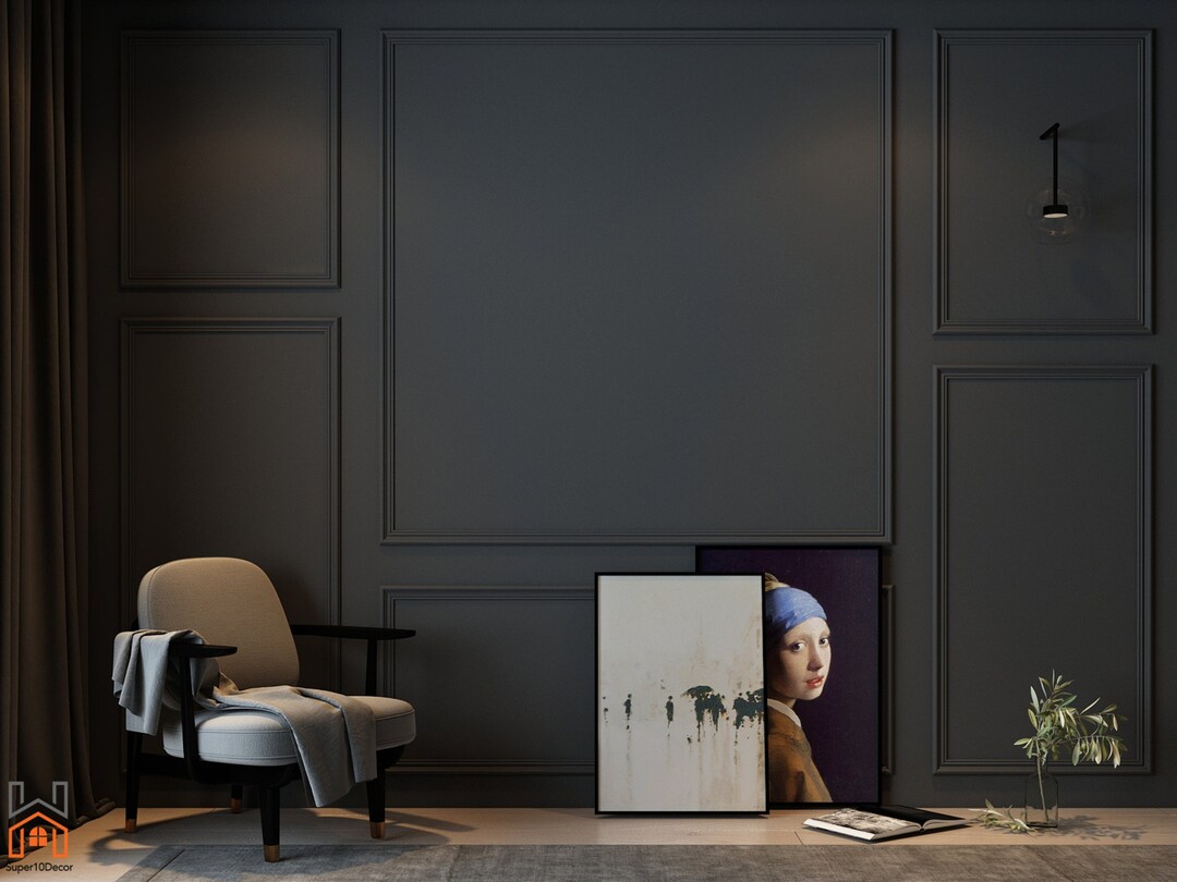 Pre-cut Factory Primed Wall Paneling Kit, Wall Upgrade, Custom Trim ...