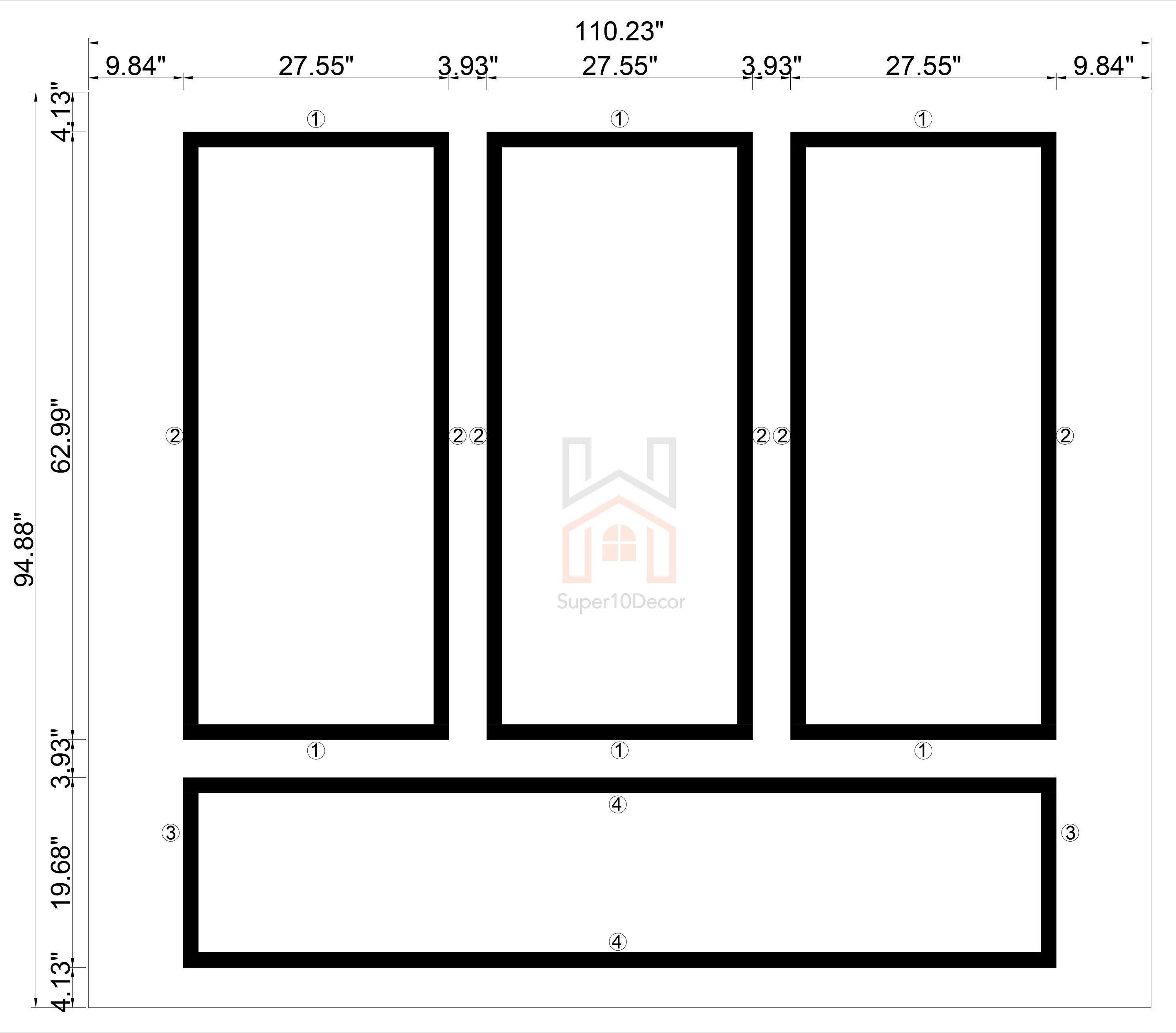 Custom Framed Wall Molding Panels | Polystyrene Trim Set for Modern ...