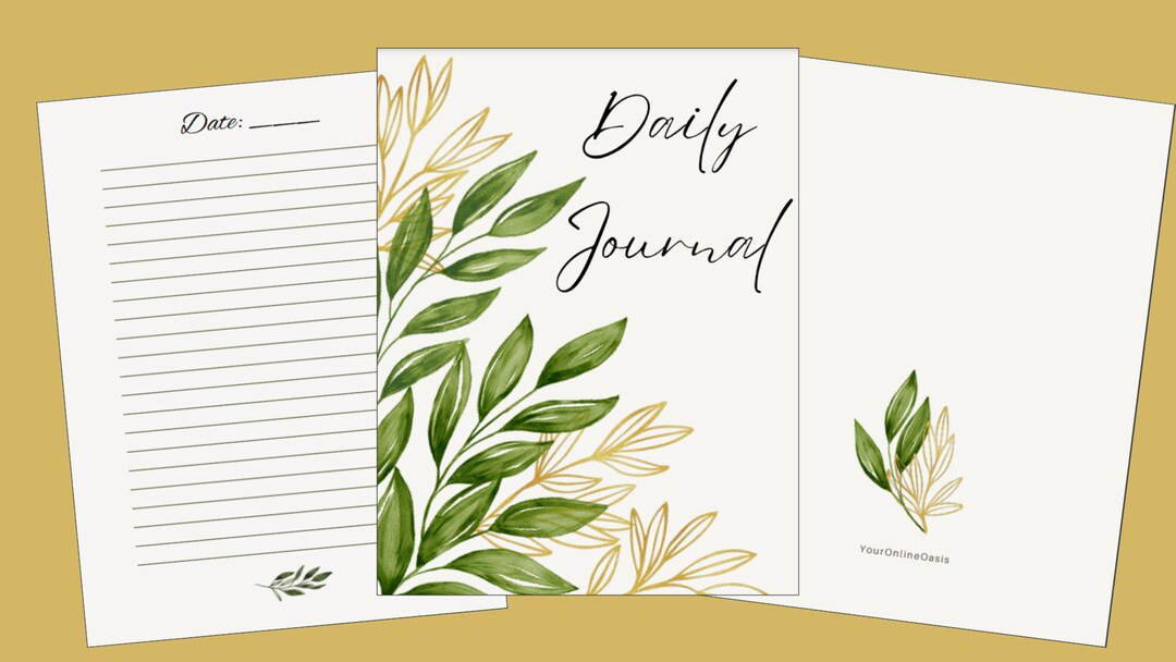 Daily Journal - Printable - Tree Design - Unique - Etsy