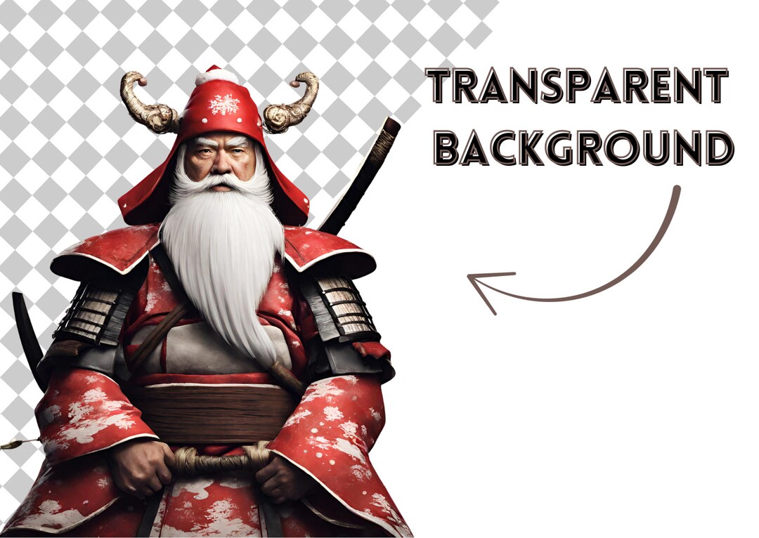 Santa Claus PNG Samurai / Samurai Design / Transparent - Etsy Canada