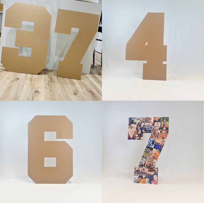 Giant Cardboard Numbers 75cm DIY Party Decoration Large Display ...