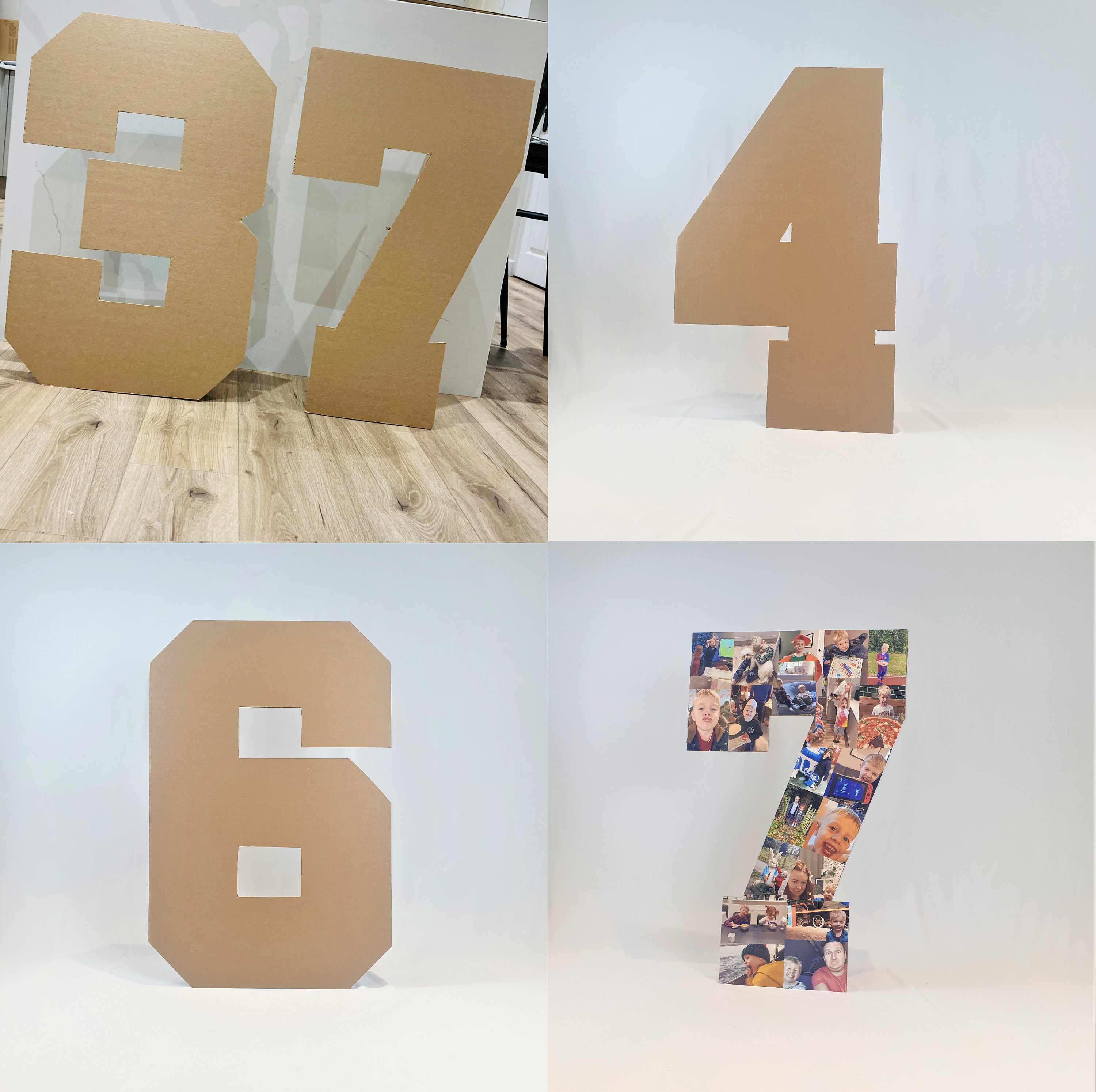 Giant Cardboard Numbers 75cm DIY Party Decoration Large Display ...