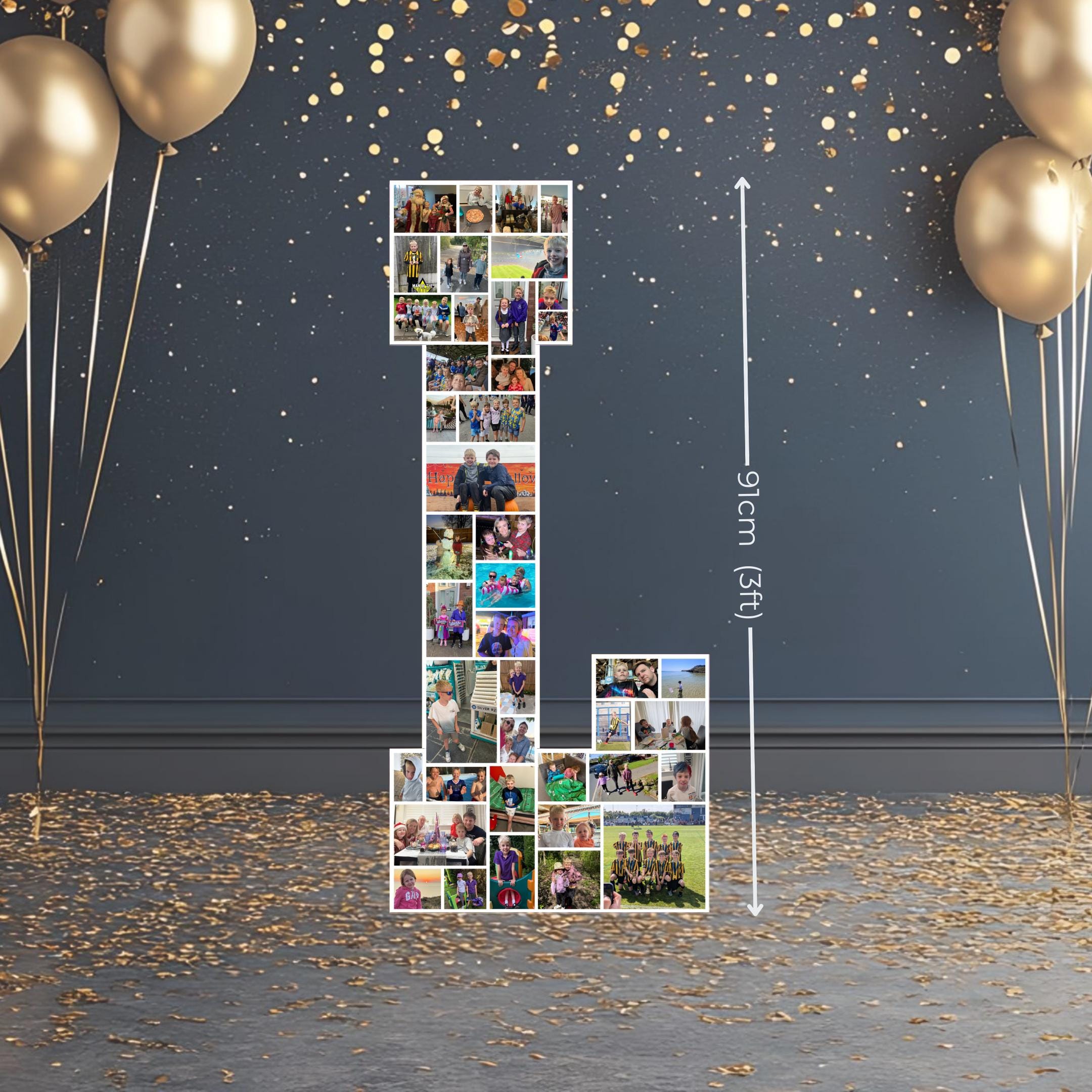 3FT Photo Collage Letters - Large Sign Display, Giant Number, Backdrop ...