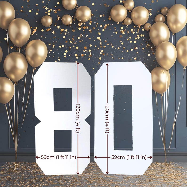 4FT GIANT Cardboard Numbers - DIY Party Decoration – Large Display ...