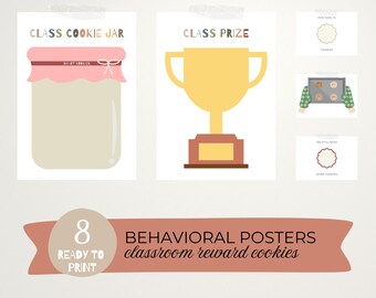 Class Cookie Jar Reward System (8 Pcs) – Printable Classroom Behavior ...