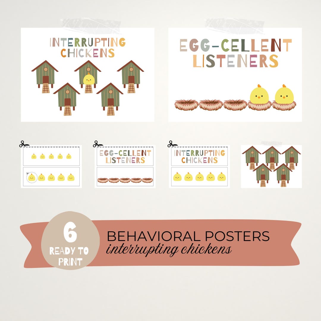 Interrupting Chickens Poster Set (6 Pcs) – Preschool Behavior ...