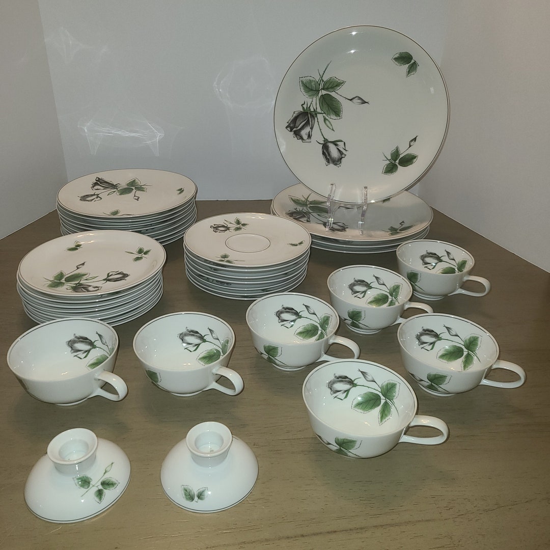 Germany midnight Rose Collection of Porcelain China Tableware 34 Pieces ...