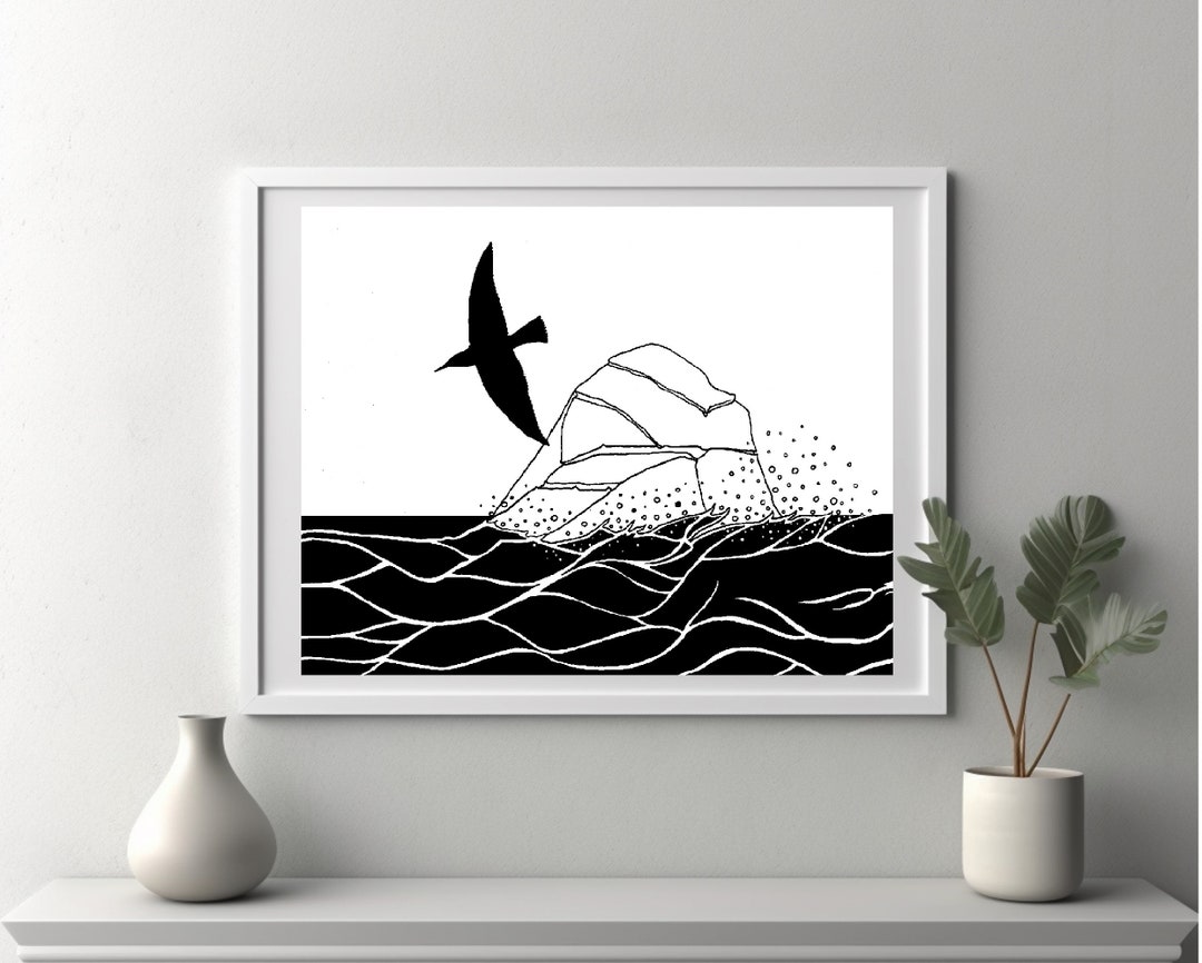 ICEBERG. Ink Drawing Digital Print Poster Tattoo Wall Art Book Magazine ...