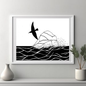 ICEBERG. Ink Drawing Digital Print Poster Tattoo Wall Art Book Magazine ...