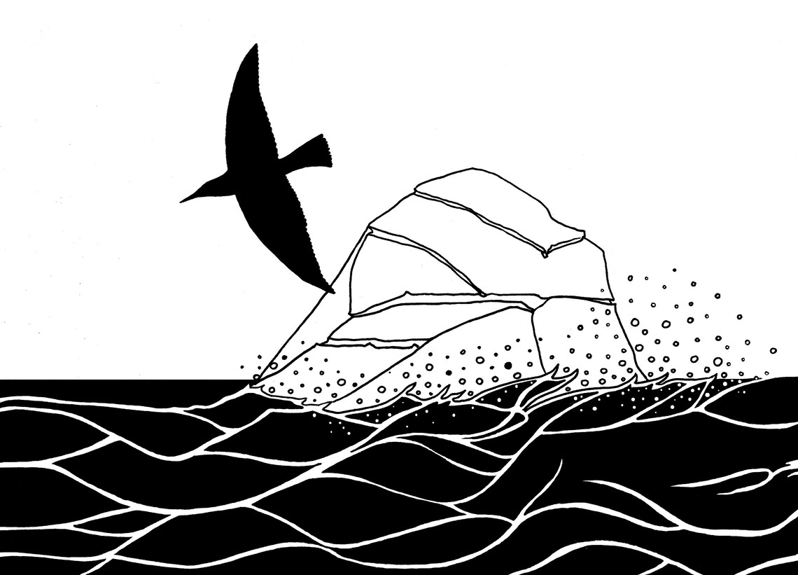ICEBERG. Ink Drawing Digital Print Poster Tattoo Wall Art Book Magazine ...