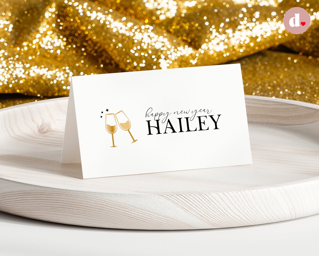 Editable New Years Place Card Template Editable Place Card Name Card ...