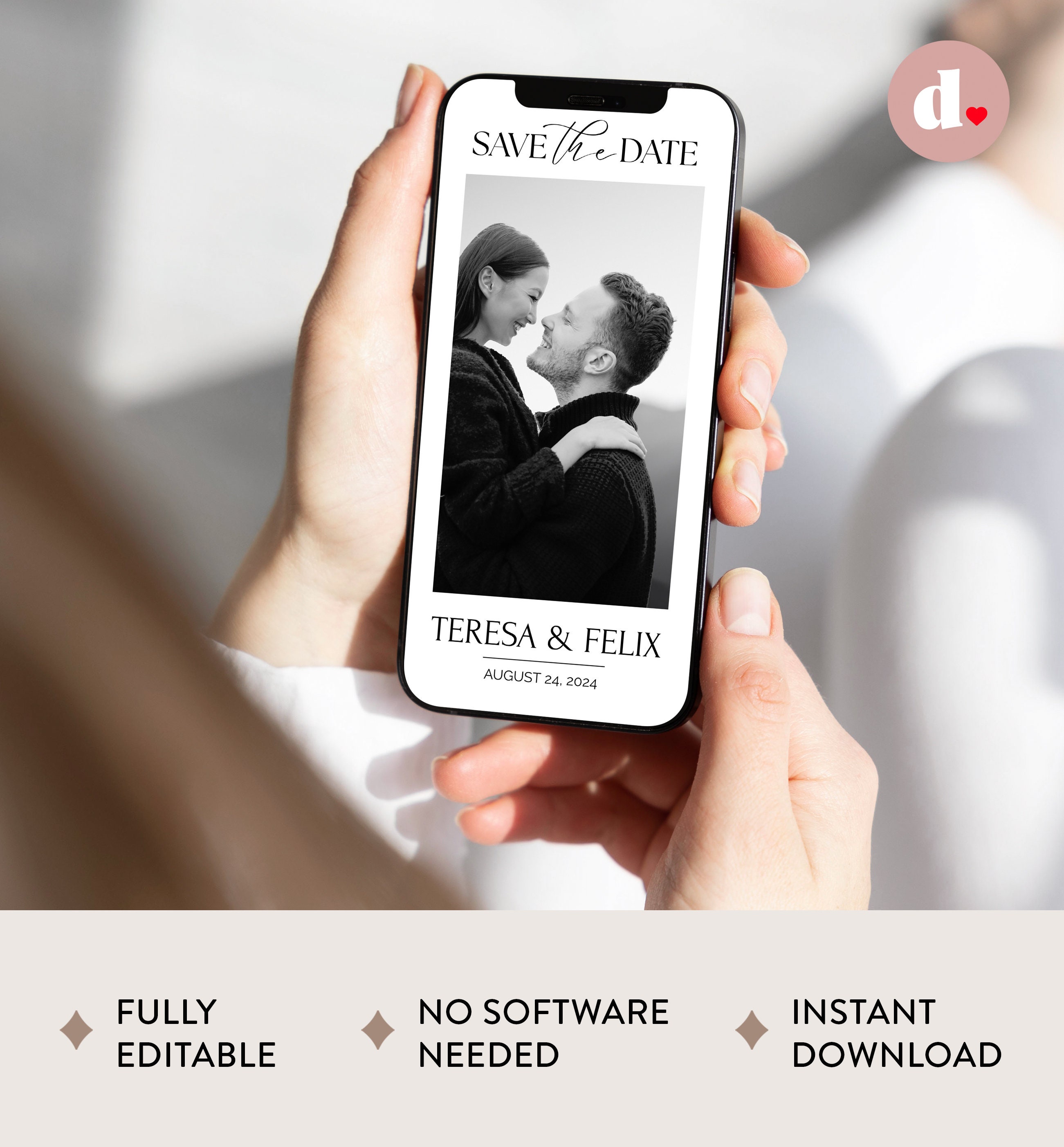 Save the Date Template Digital Download Wedding Invitation Personalized ...