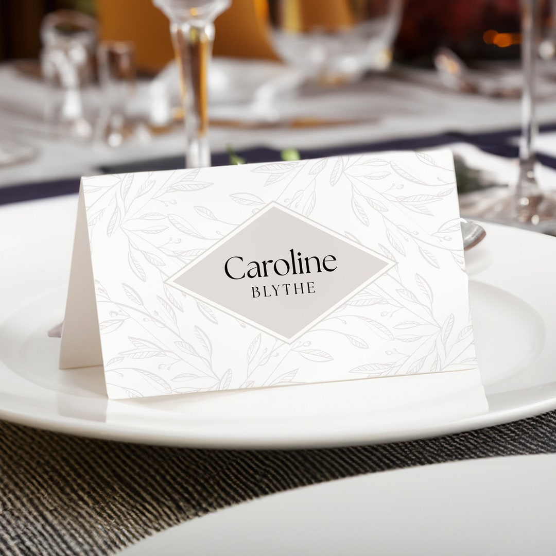 Placecard Wedding Template, Dining Table Setting, Wedding Reception ...