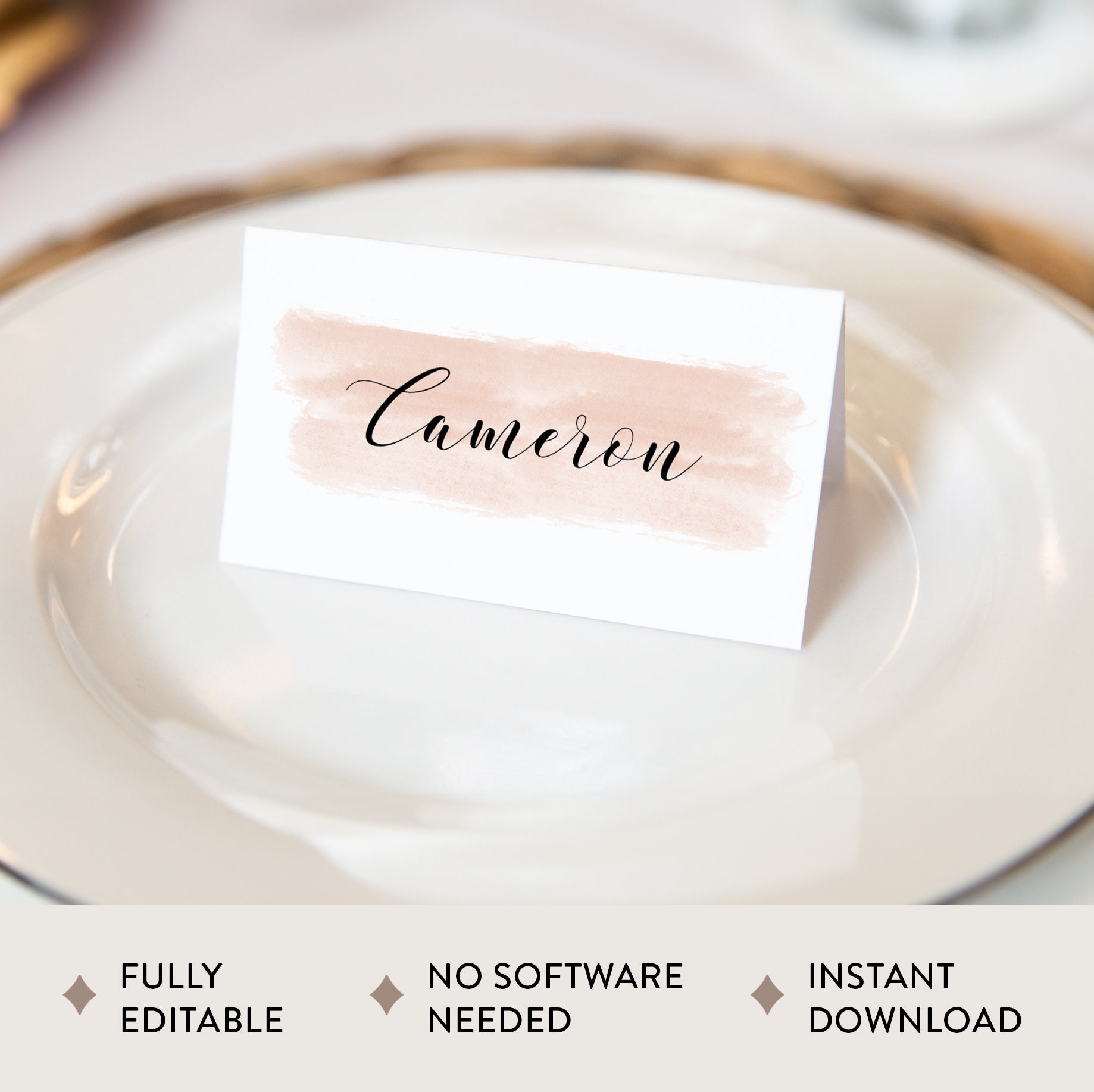 Placecard Wedding Template, Dining Table Setting, Wedding Reception ...