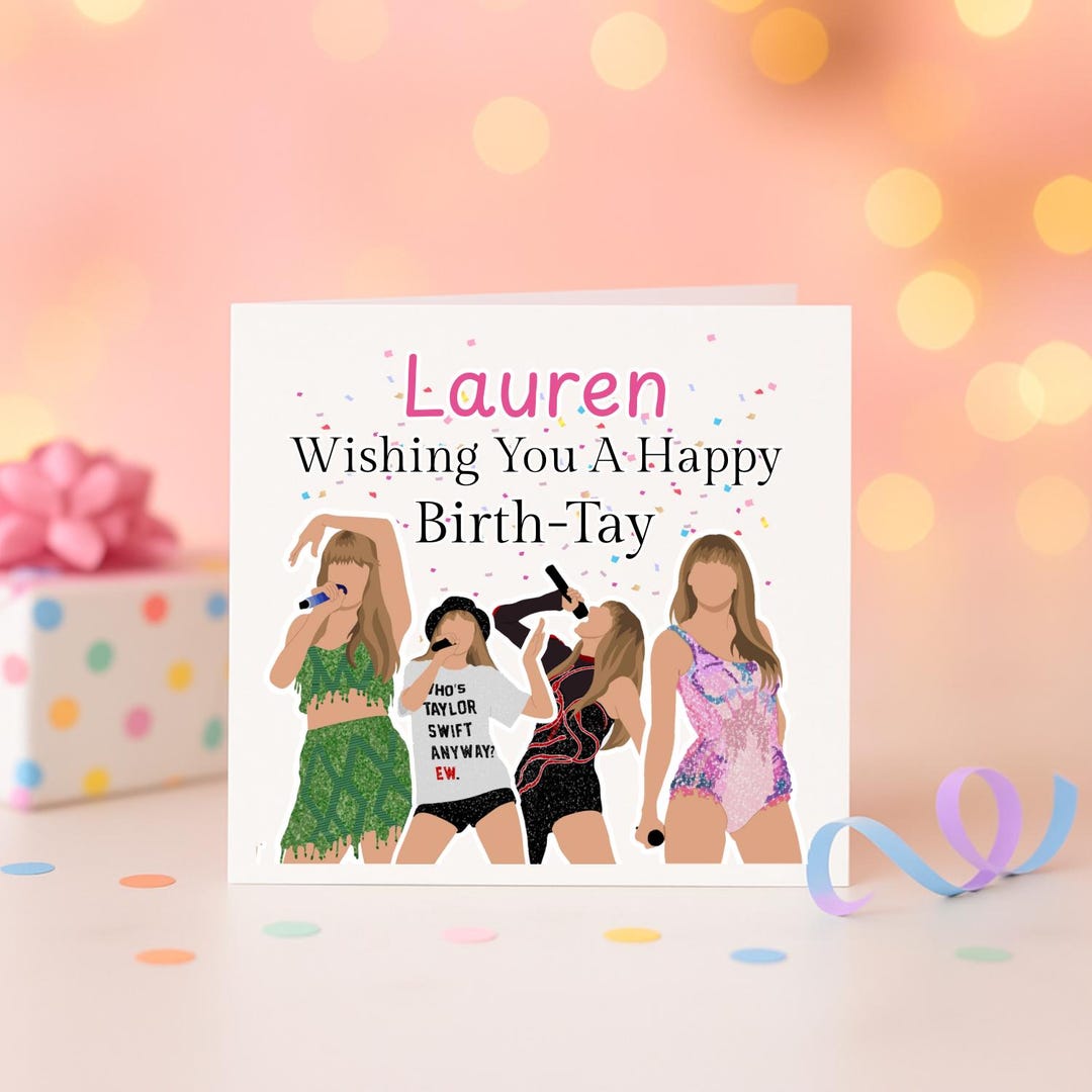 Personalised Taylor Swift Birthday Card | Swiftie Themed Fan Greetings ...