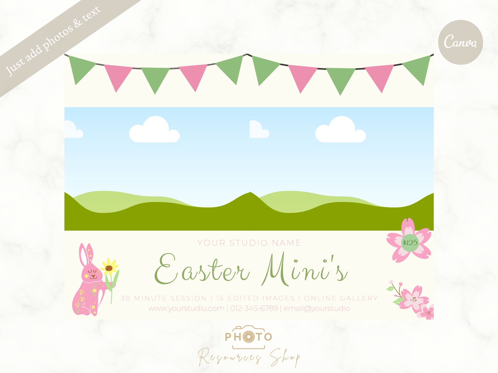 Easter Mini Sessions Template, Easter Mini Session, Spring, Photography ...