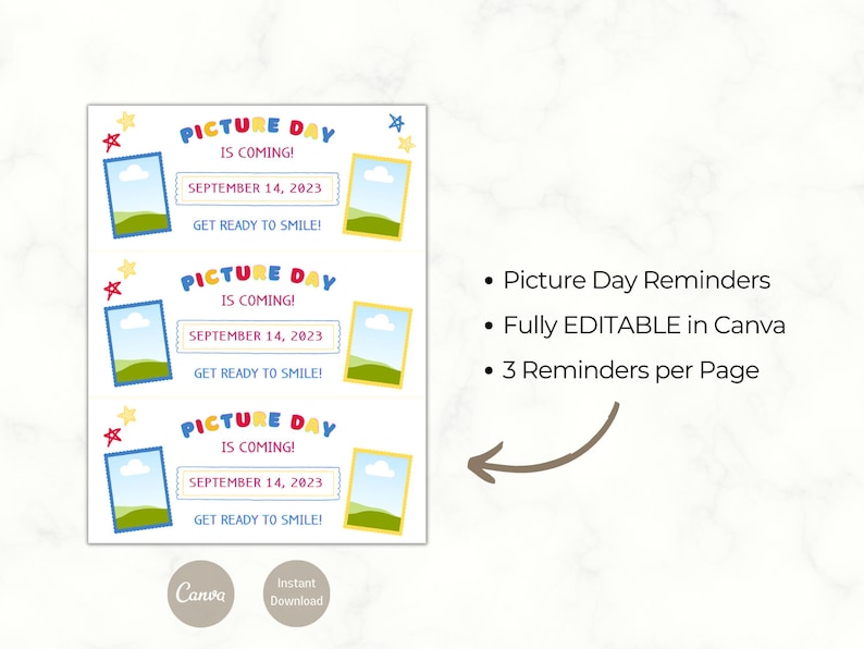 School Picture Day Reminder | Editable Picture Day Letter | Canva ...