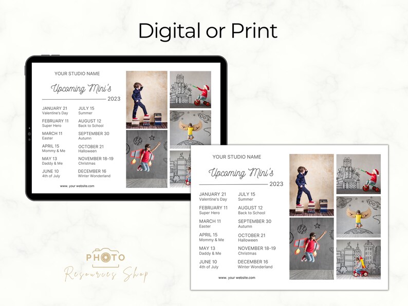 Upcoming Sessions Template, Photography CANVA Template, Mini Sessions ...