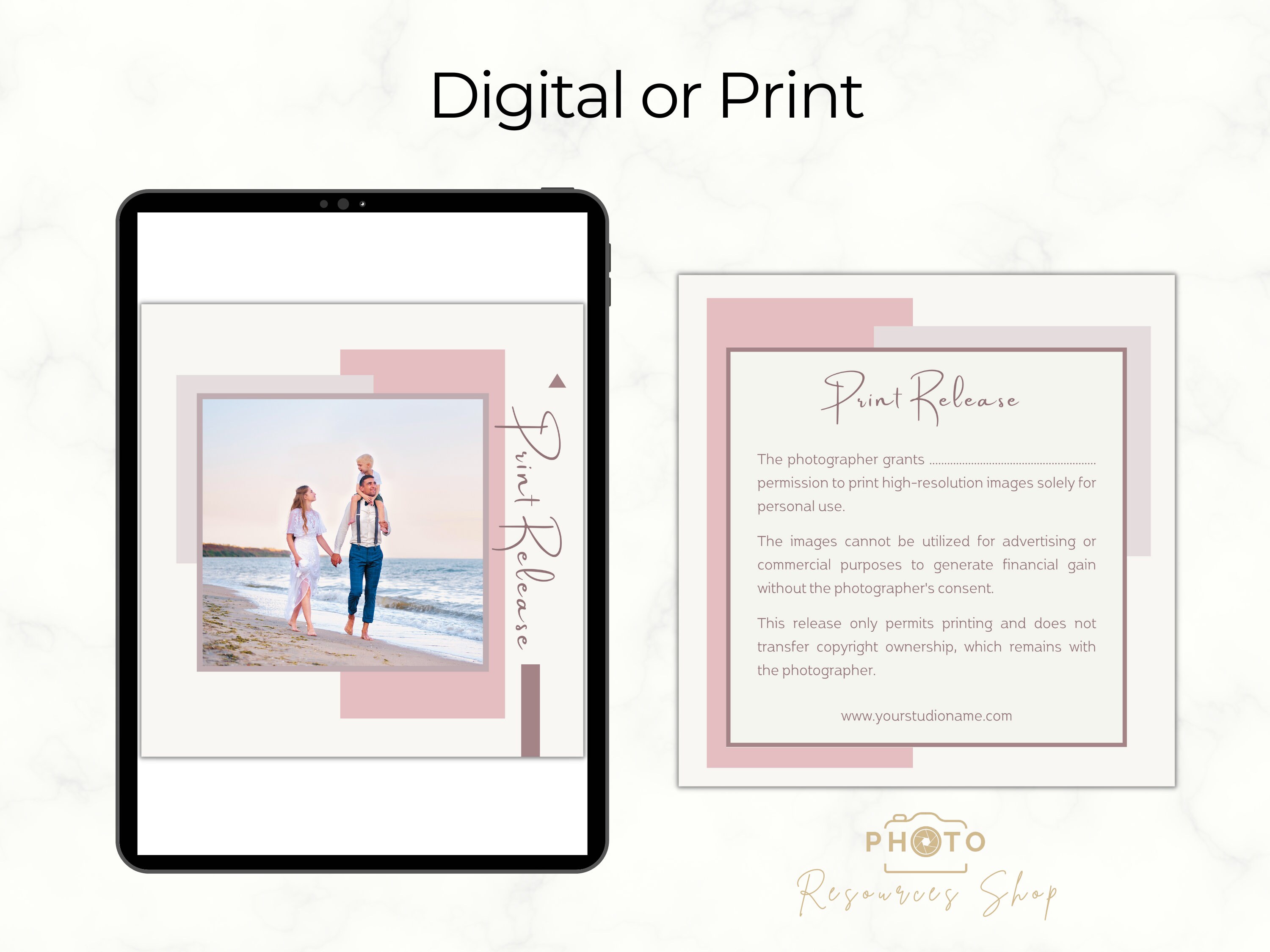 Photography Print Release Template, Editable, Canva Template, Print ...