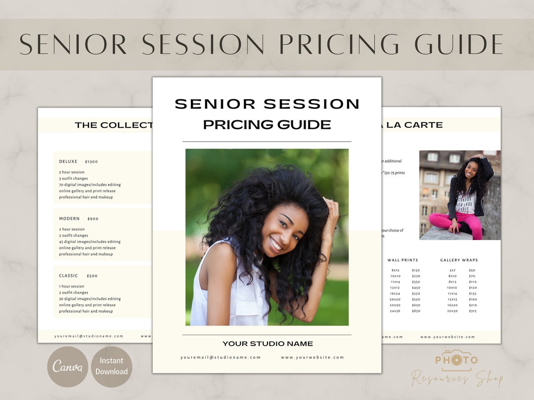 Senior Session Pricing Guide, Senior Photography Pricing List, Senior ...