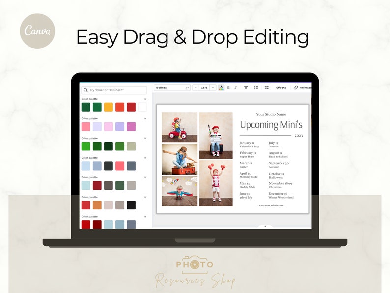 Upcoming Sessions Template, Photography CANVA Template, Mini Sessions ...