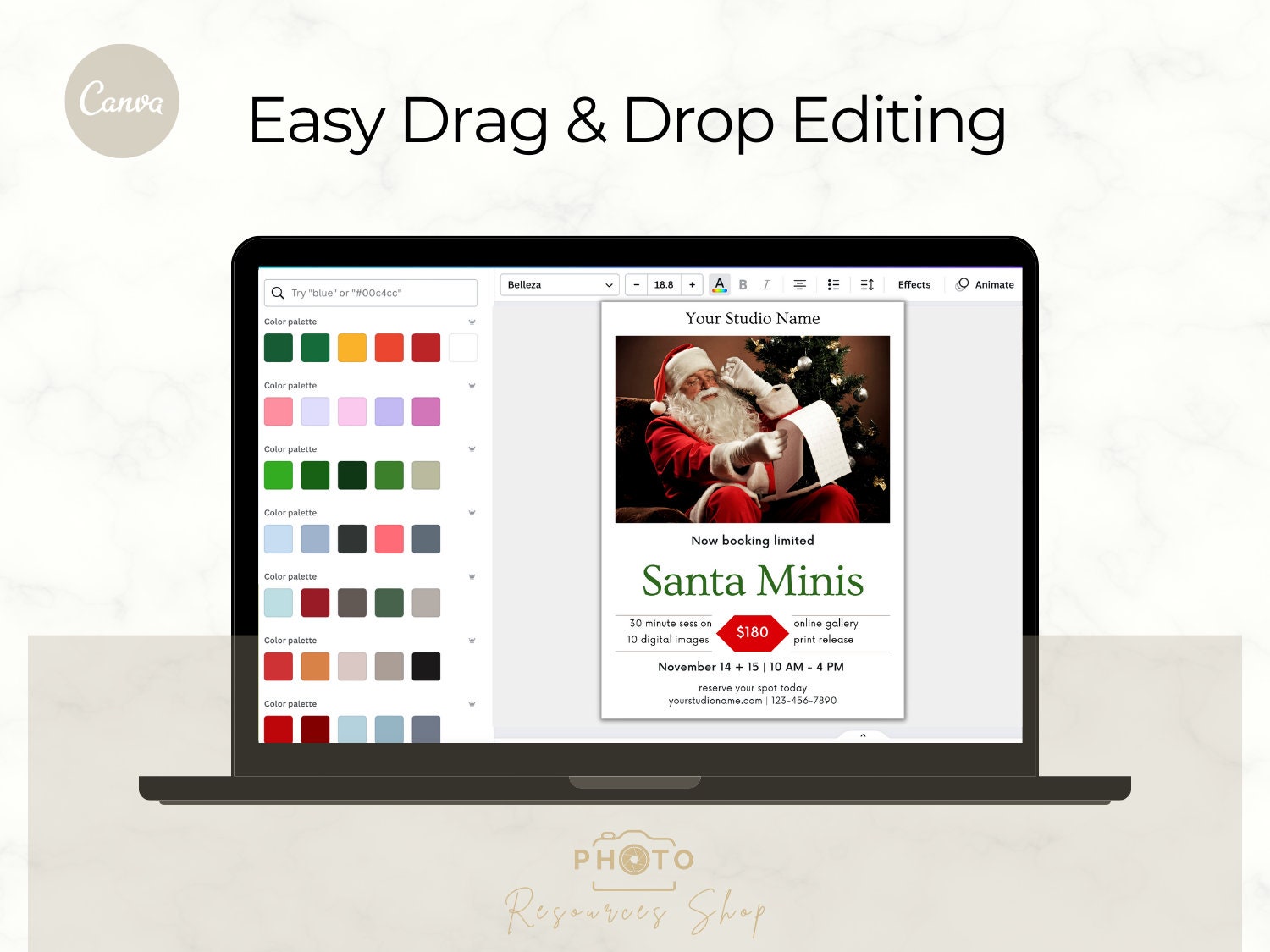 Christmas Mini Sessions Template | Santa Minis | Photography Marketing ...