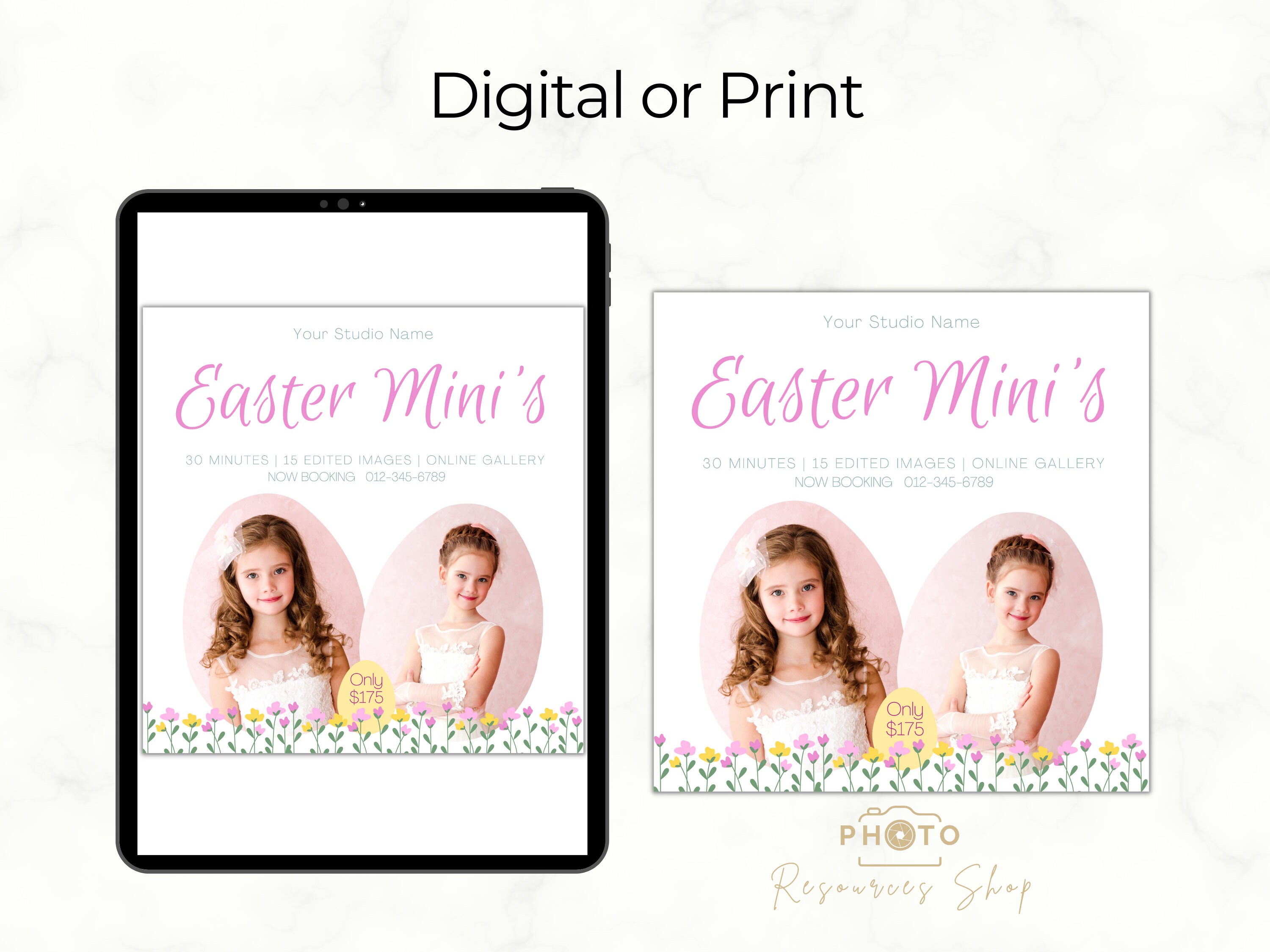 Easter Mini Sessions Template, Easter Mini Session, Spring, Photography ...