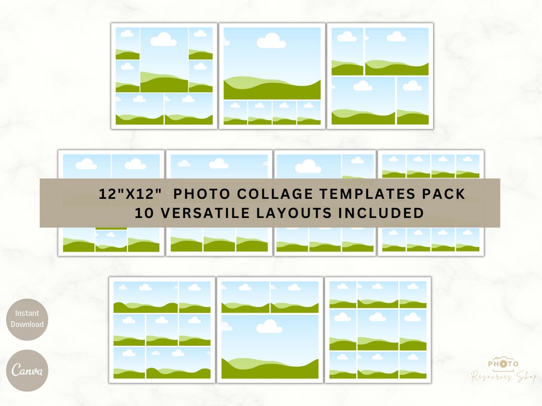 12x12 Photo Collage Bundle | Wedding Collage | Square Photo Collage ...