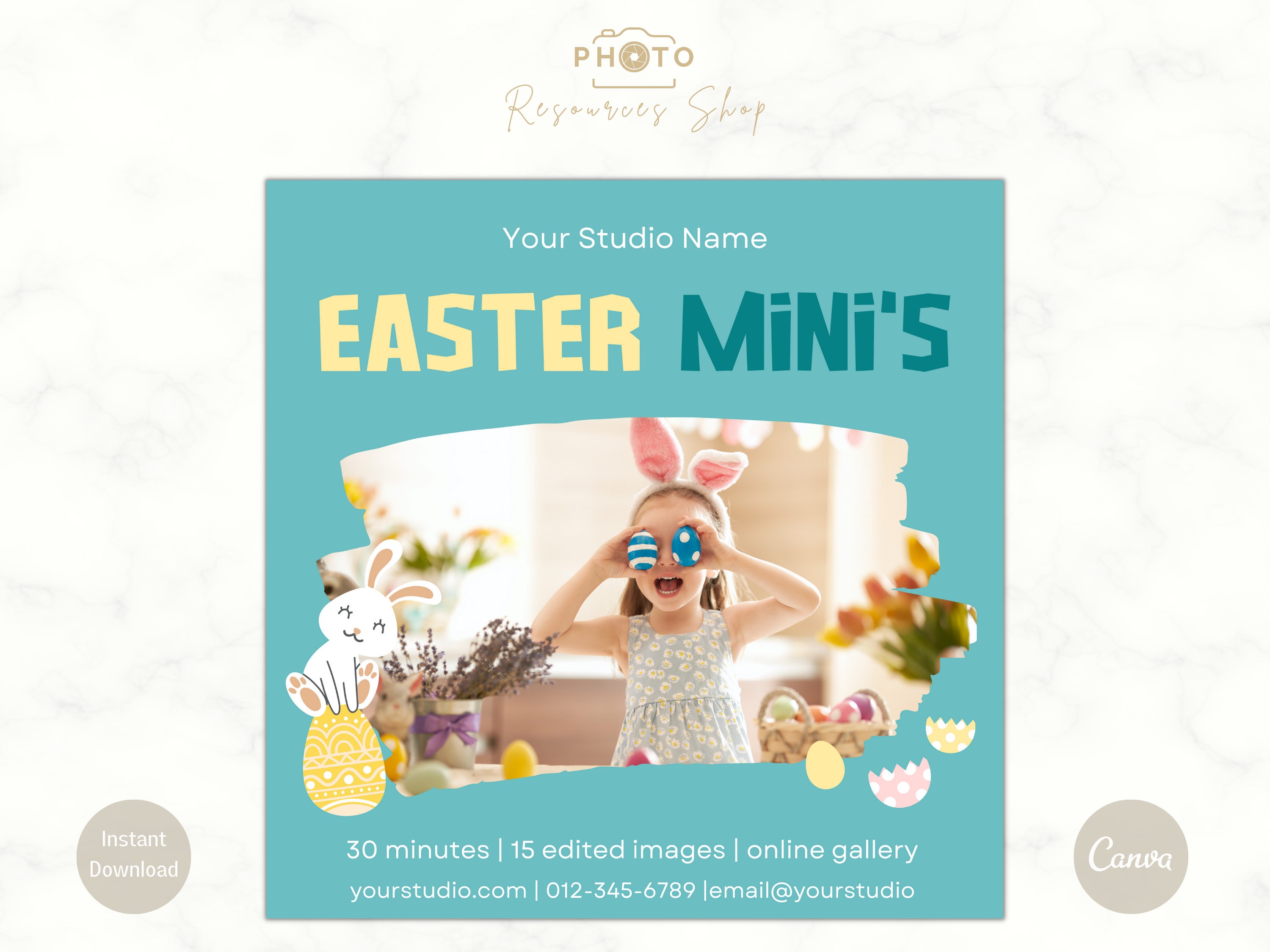 Easter Mini Sessions Template, Easter Mini Session, Spring, Photography ...