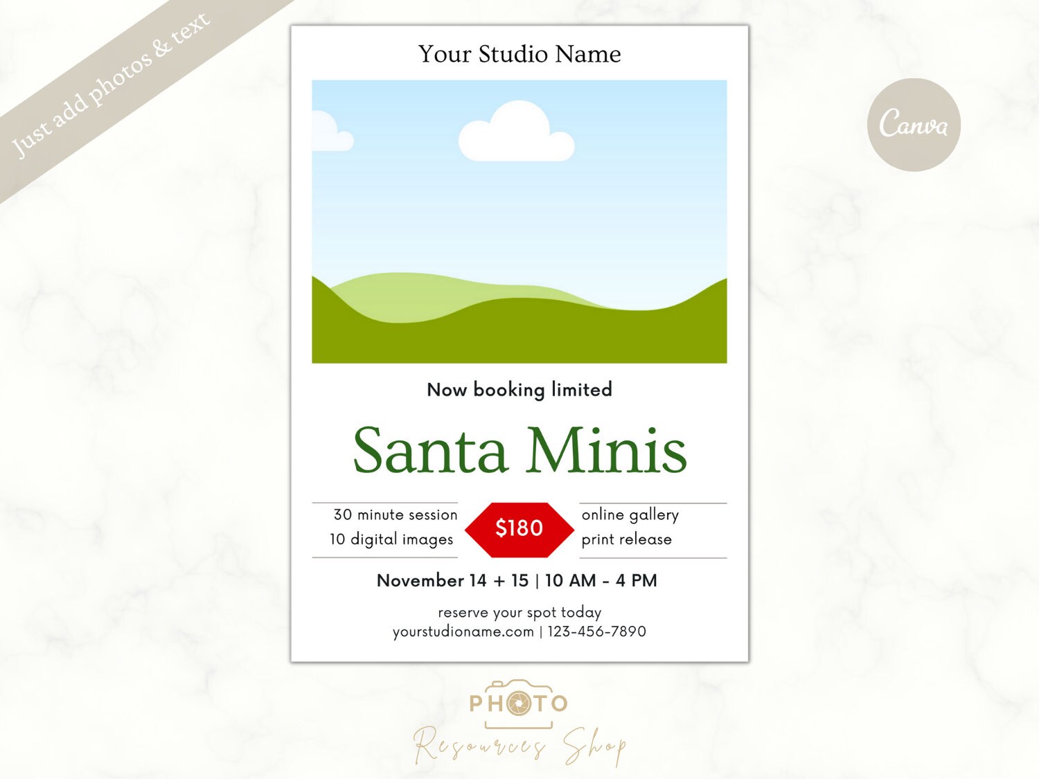 Christmas Mini Sessions Template | Santa Minis | Photography Marketing ...