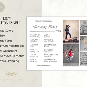 Upcoming Sessions Template, Photography CANVA Template, Mini Sessions ...