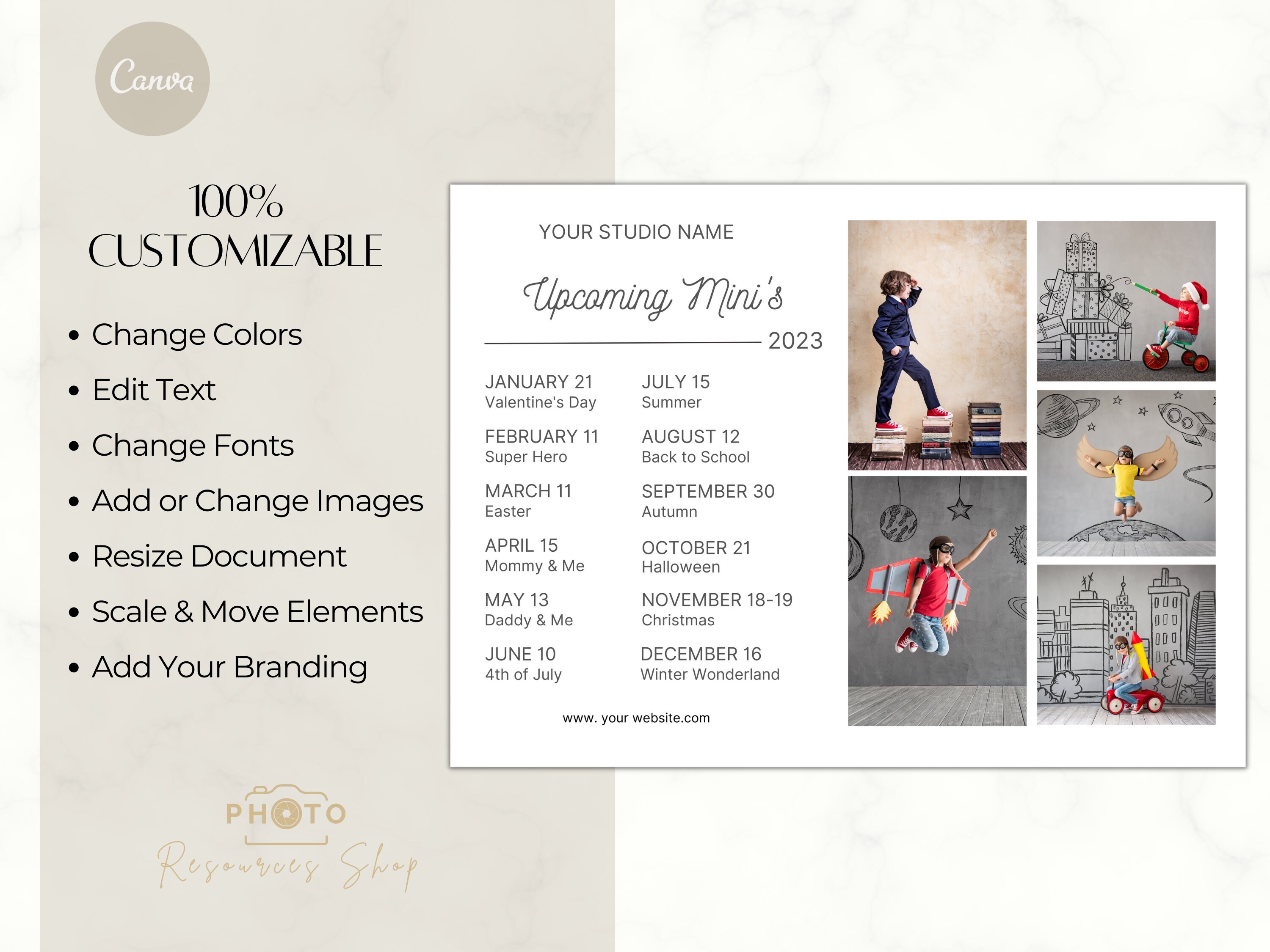 Upcoming Sessions Template, Photography CANVA Template, Mini Sessions ...