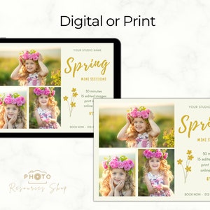 Spring Mini Sessions Template, Mini Session, Canva Photography Template ...