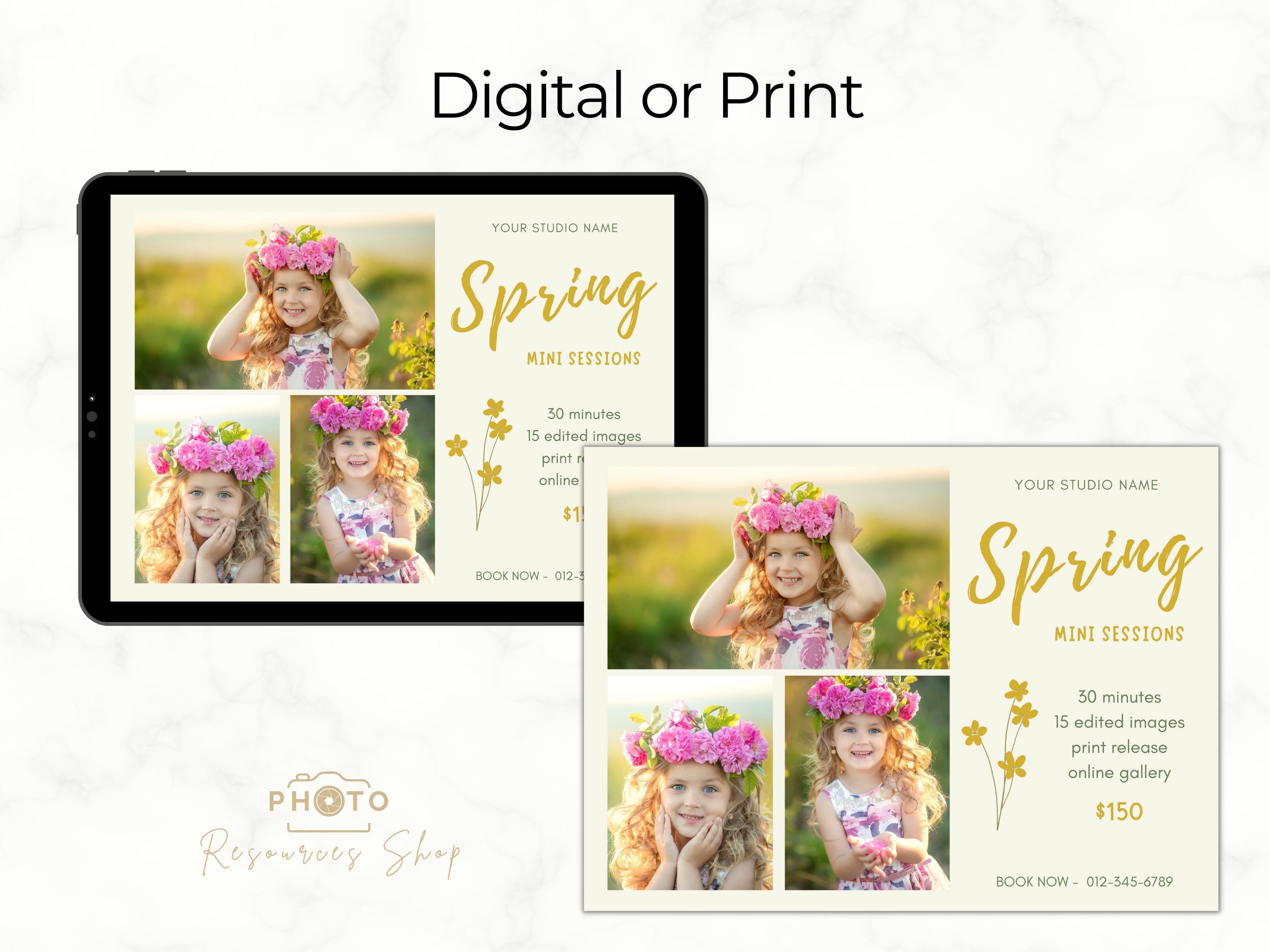 Spring Mini Sessions Template, Mini Session, Canva Photography Template ...