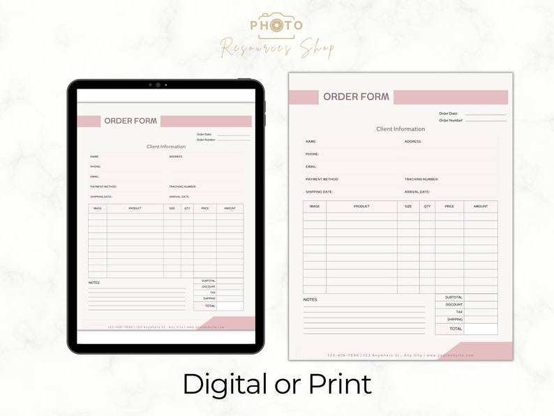 Professional Photo Order Form | Easy-to-use Canva Template ...